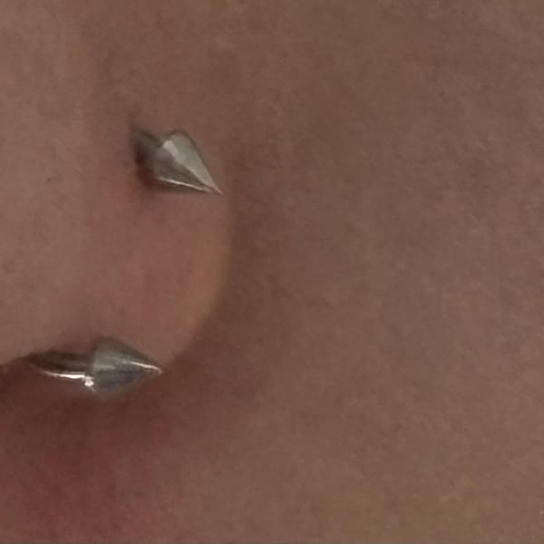 16g Surgical Horseshoe Silver Spike, Ball Barbell Piercing(single ...