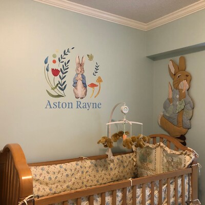 Official Peter Rabbit Personalised Wall Sticker Mural PB003 - Etsy UK
