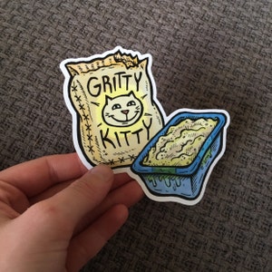 Gritty Kitty Litter Box Sticker - Ren & Stimpy Waterproof Decal - FREE ...