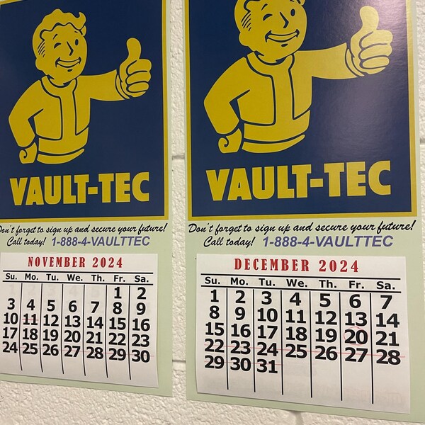 Un-official Handmade Fallout 12 Month Calendar for 2025 - Etsy UK