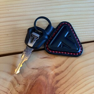 Beautiful Handmade Leather Keychain BOLT BLACK/RED - Etsy