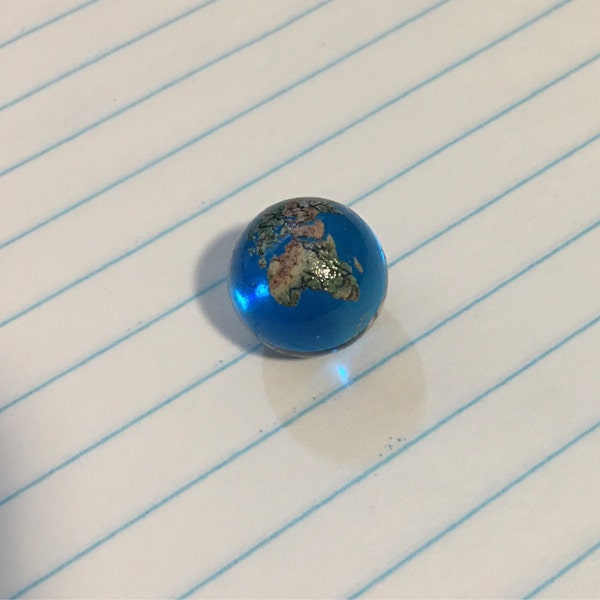 14mm Natural Earth Blue Glass Marbles Hand Applied Artglass Choice: Pk ...