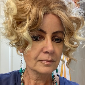 Lace Front Short White Gray Retro Curly Wig. Doris Day Style | Etsy