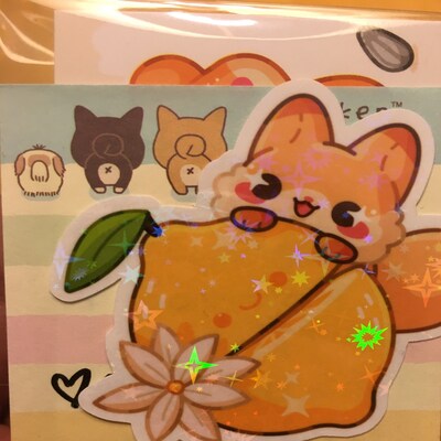 Citrus Fox Sticker, Lemon Sticker, Fox Sticker, Orange Sticker, Dessert ...