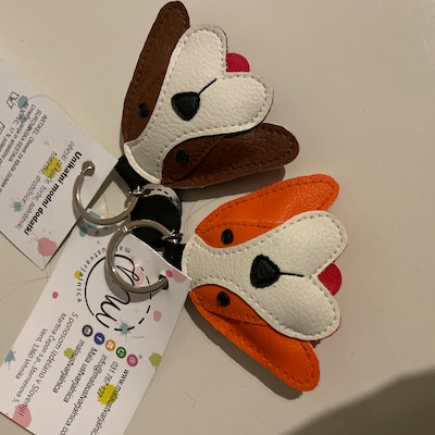 Cute Bird Keychain, Bird Bag Charm, Faux Leather Animal Keychain, Lucky ...