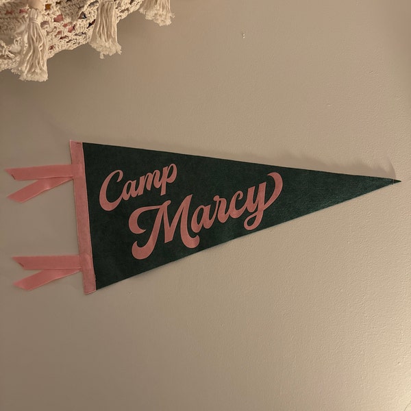 LARGE Custom FELT PENNANT | Personalized Felt Name Sign Flag | 12x24 ...