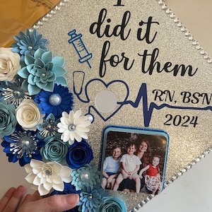 Graduation Cap Toppers/ Flower Graduation Cap/ Glitter Graduation Cap ...