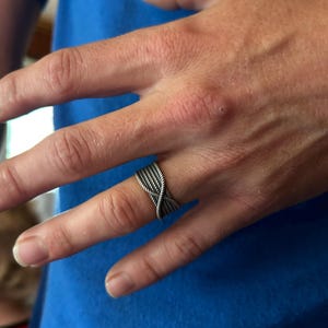 Unique Mens Pinky Signet Ring in Silver, Rectangle Solid Silver Pinky ...