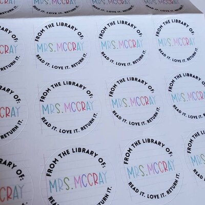 Teacher Book Labels Teacher Name Labels Personalized Teacher - Etsy