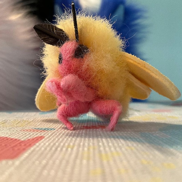 Rosey Maple Moth, Moth Figurine, Decoration, Needle Felted, Realistic ...