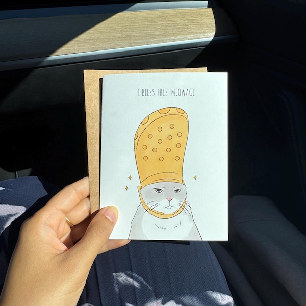 Pope Cat Meme Card, Croc Cat Meme, Funny Cat Card, Marriage Pun ...