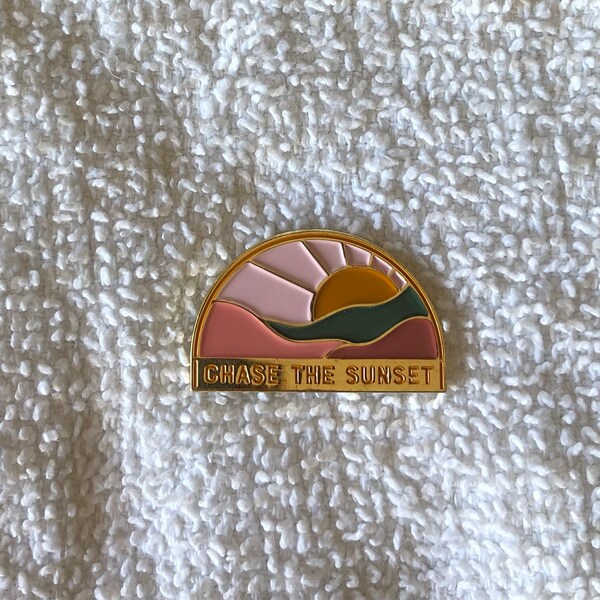 Chase the Sunset Enamel Pin - Etsy