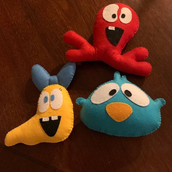 Pocoyo Characters Fred Octopus, Valentina, Alien, Felt Snore. Children ...