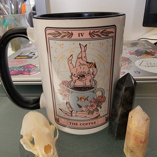 Tarot Card Mug, Occult Tarot Card Coffee Mug, the Coffee Tarot Mug ...