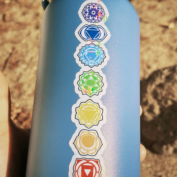 Chakra Holo Vinyl Waterproof Stickers Laptop Decal Hydro Flask Chakra ...