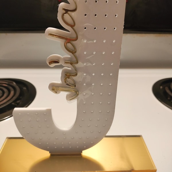 Custom Desk Name Plate With Wooden Base Lighted Name Sign, Office Desk ...