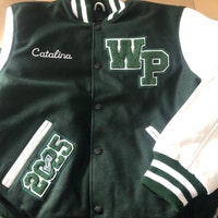 Custom Varsity Letterman Monogram Letter Jacket Genuine Leather & Wool ...