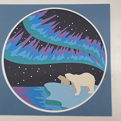 3D NORTHERN LIGHTS Svg 3D Aurora Borealis Svg WINTER Shadow Box Svg for ...