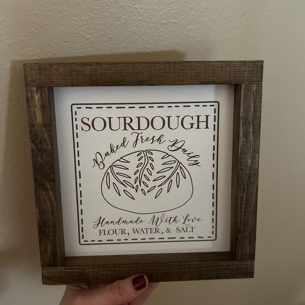 Sourdough Farmhouse Style Sign - Bread Baker Gift - Homestead Kitchen ...