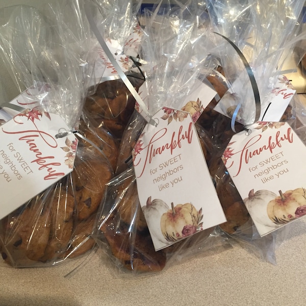 NEIGHBORS Gift Tag - Thankful for Sweet Neighbors Like You - Fall Gift ...