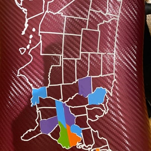 Mini USA Decal Map Tracker US Decal, Motorcycle Tracking Decal, Mini ...