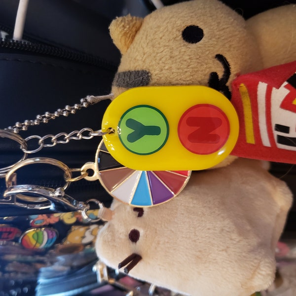 Bluey Inspired Yes/no Button Acrylic Keychain - Etsy