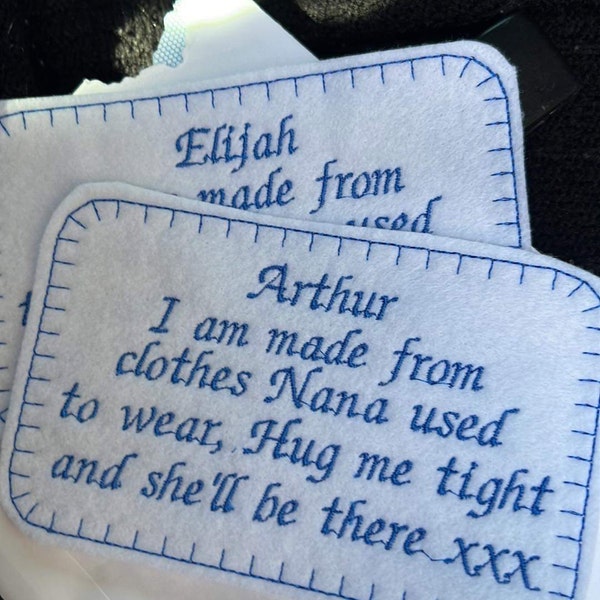 Personalized Embroidered Memory Patch: Custom Poem, Sew On - Etsy