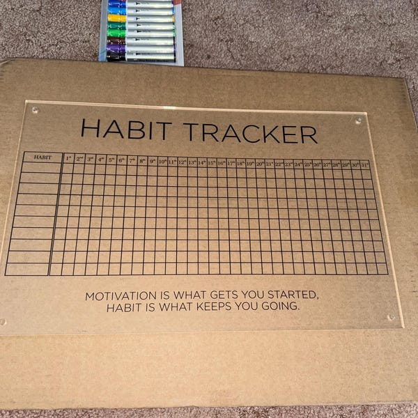 Acrylic Goals & Habit Tracker Board - Dry Erase Wall Planner for ...
