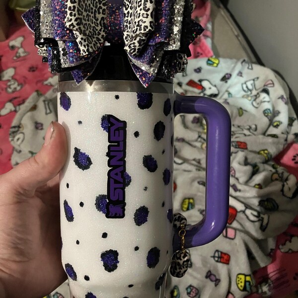 Stanley Tumbler Bow Diamond Glitter Straw Topper Sunshine Yellow Black ...
