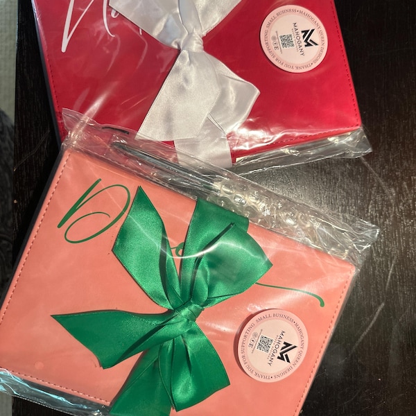 Elegant Personalized Journal, Pink and Green, Notebook, Custom Journal ...