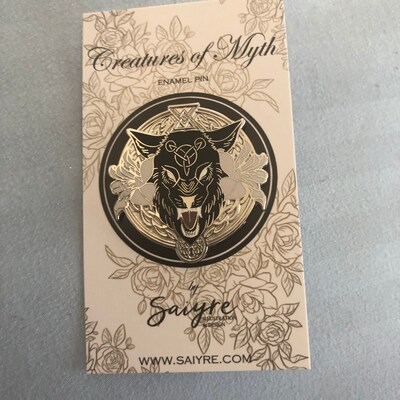 Fenrir Hard Enamel Pin Norse Collection Unique Fantasy Mythology Art ...