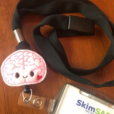 Brain Badge Reel Brain Feltie Badge Reel Cute Badge Clip Retractable ID ...