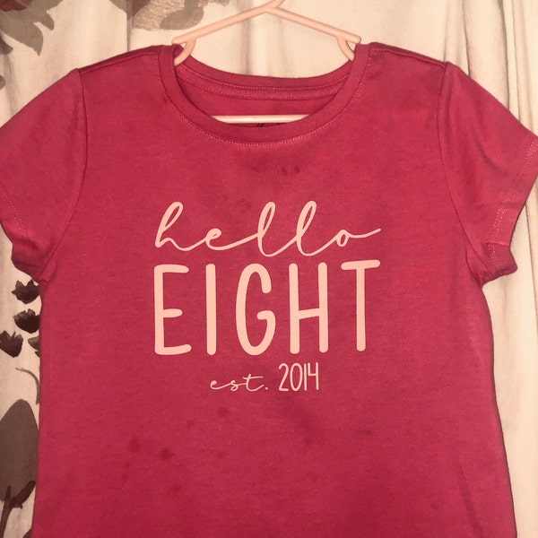 Hello Eight SVG, Hello 8, Established 2014 Svg, Est 2014 Svg, Eighth ...