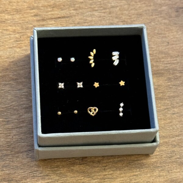 20G/18G/16G Three Cz Push Pin Labret Threadless Flat Back Earring ...