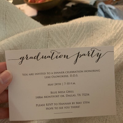 Graduation Party Details Card Insert, Grad Party Information Card ...