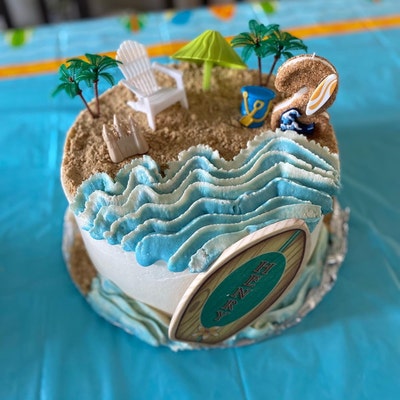 Beach Cake Kit / Vacation Beach Cake / Summer Birthdaycake / Fun in the ...