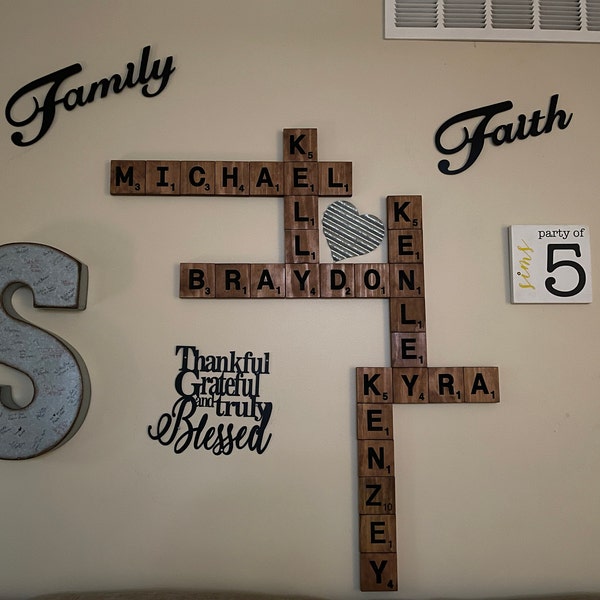 Small Scrabble Tiles Large Letter Tiles Carved - Etsy