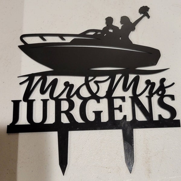 Driving Boat Cake Topper, Nautical Wedding Cake Toppers, Speed Boat ...