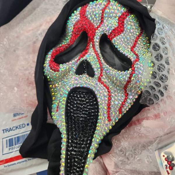 Ghostface Bling Crystal Rhinestone Scream Mask Hot Pink - Etsy