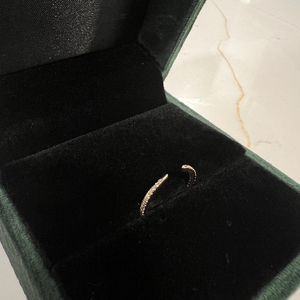 Unique Minimalist Claw Ring,natural Pave Round Diamond Claw Ring,tiny Claw Wedding Ring,gold ...