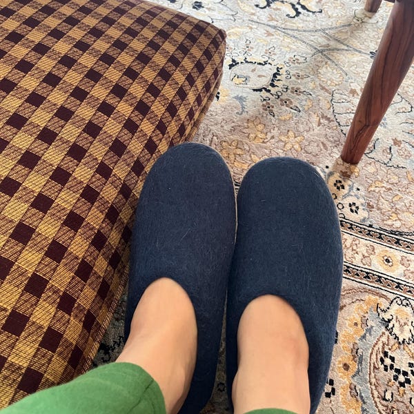 Felt Slippers | Wool Slippers | Natural Slip-on Slippers | Barefoot ...