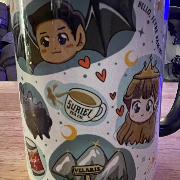 ACOTAR Feyre Rhysand Chibi Cute Mug | OFFICIALLY LICENSED | Sarah J ...