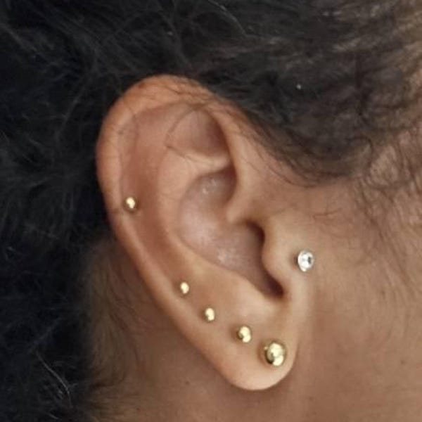 14K Gold Cartilage Forward Helix Tragus Cartilage Inner Conch Daisy ...