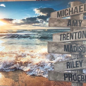 Ocean Sunset Multi-names Premium Canvas - Etsy