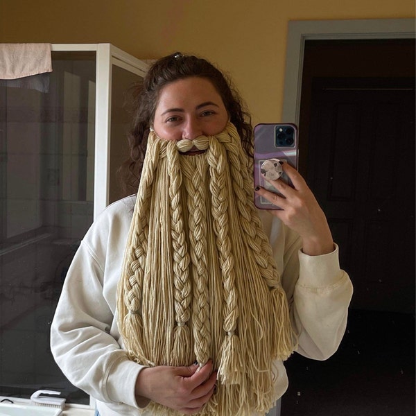 Viking, Dwarf, Wizard, Warrior Costume Yarn Beard for Larp, Dnd ...