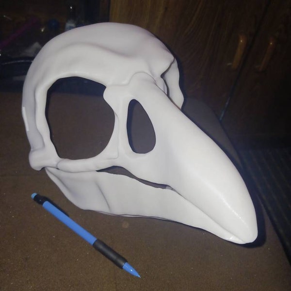 Raven Bird Skull Corvus Bone Skull Mask - Movable Moving Hinge Jaw- 3D ...