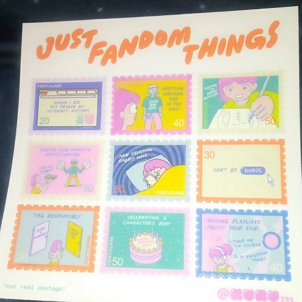 Fandom Things Stamp Sticker Sheet - Etsy