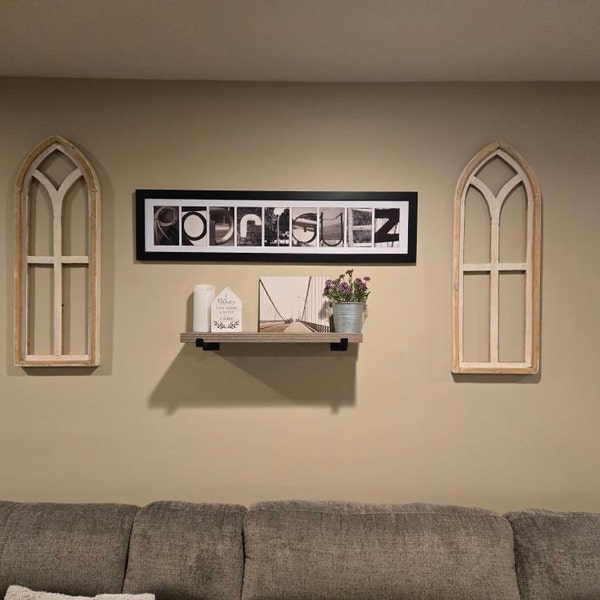 Double Arched Old Church Window Wall Decor - Etsy