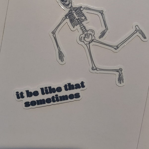 Dancing Skeleton Vinyl Sticker | Cute Aesthetic Funny Meme Humor ...