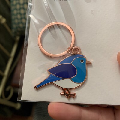 Blue Bird Keychain - Etsy